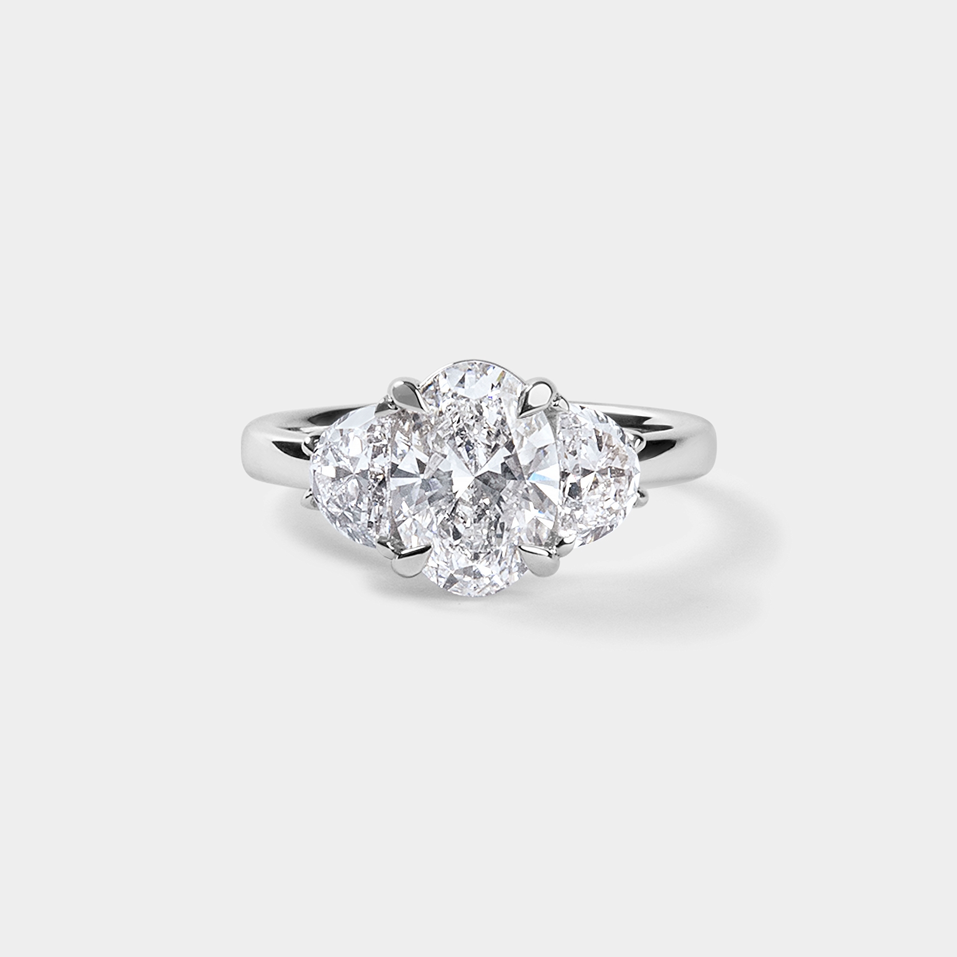 Buy Oval CUT ENGAGEMENT RING WITH half moons – Setepai